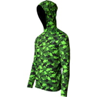 Googan Squad Green Fish Camo Hooded Long-Sleeve Shirt - Men's — CampSaver