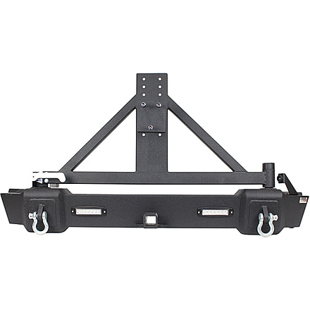 Fishbone Offroad Fishbone Rear Bumper w/Tire Carrier, Jeep Wrangler JK ...