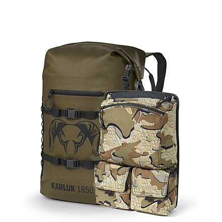 KUIU Karluk 1850 Roll Top Dry Backpack Set in Coyote Brown/Valo ...