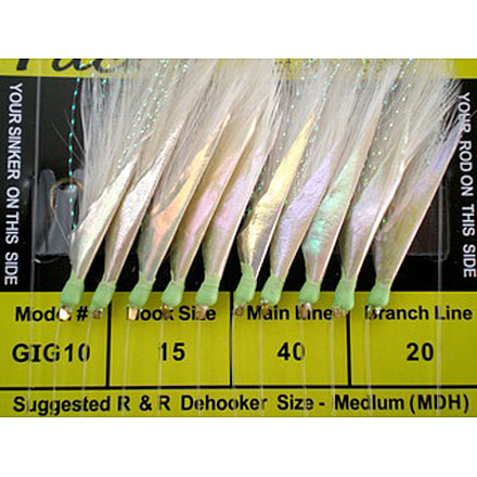 R&R Tackle Sabiki Goggle Eye Rig 10 Hook, #15 GOLD Hook S GIG-10 , 39% ...