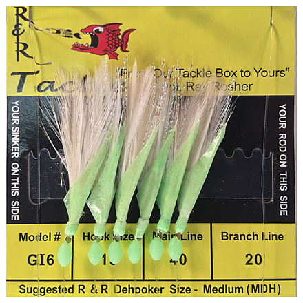 R&R Tackle Sabiki Goggle Eye Rig 6 Hook, #15 SS Hook S GI-6 , 43% Off ...