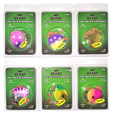 Vexan Variety #3, Six 2-Packs Glow Walleye Crawler Harnesses — CampSaver