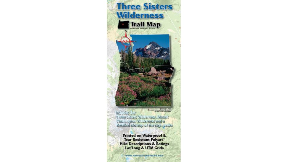 Adventure Maps Three Sisters Wilderness Trail Map — CampSaver