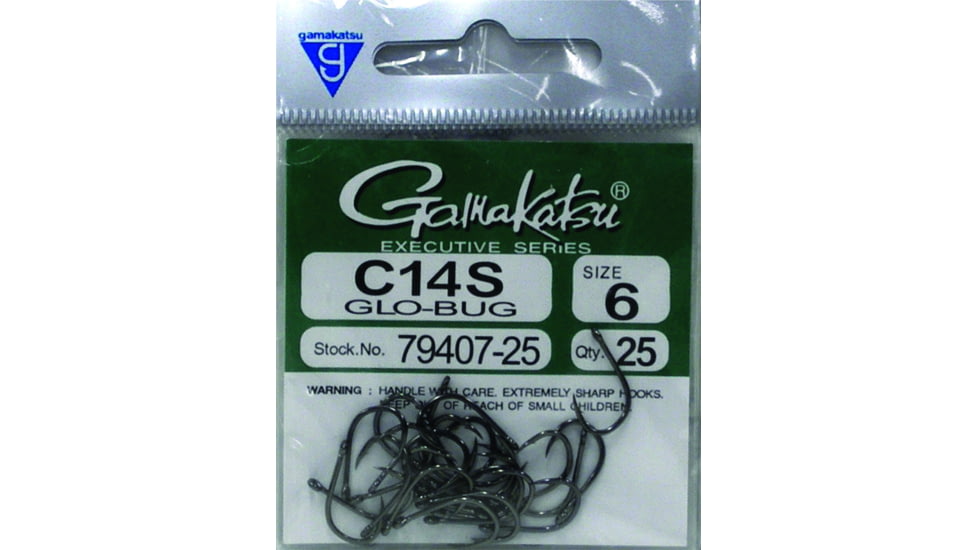 Gamakatsu Executive Series Glo Bug Fly Hook, Needle Point, Ringed Eye ...