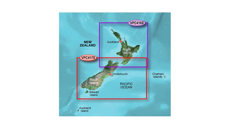 Garmin On The Water GPS Cartography BlueChart g2 Vision: New Zealand ...