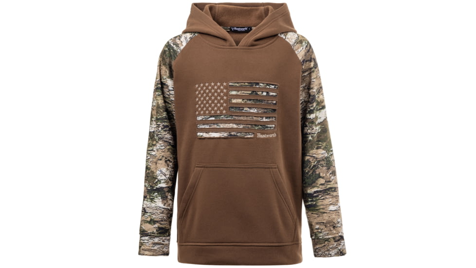 Huntworth Lifestyle Performance Fleece Horizontal Camo Flag Hoodie ...