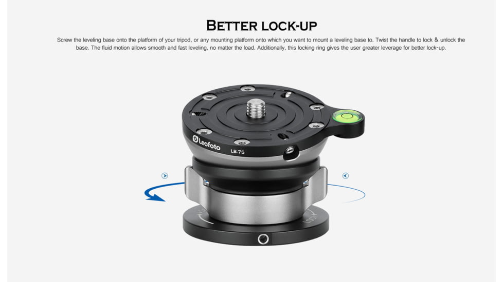 Leofoto LB-75 Leveling Head w/ Butterfly Handle , 10% Off with Free S&H — CampSaver