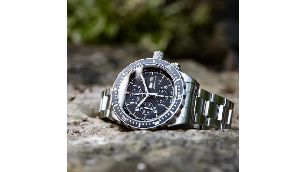 Marathon 46 mm Jumbo Diver/Pilot's Automatic Chronograph w/Stainless ...