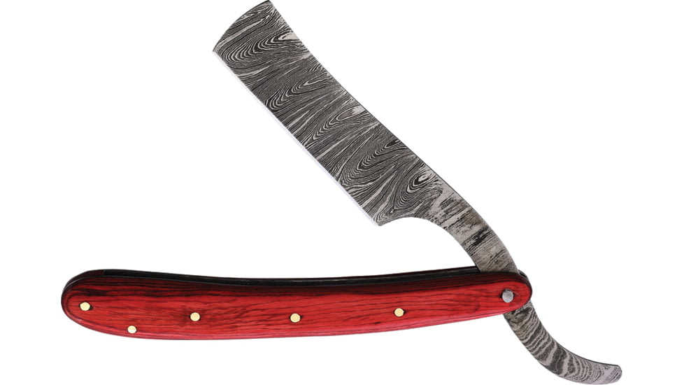 Marbles Damascus Razor MR606 125021 RED WOOD — CampSaver