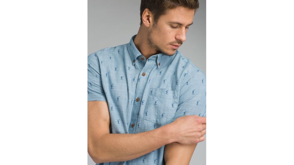 prAna Broderick Short Sleeve Shirt - Men's, Chambray — Mens Clothing ...