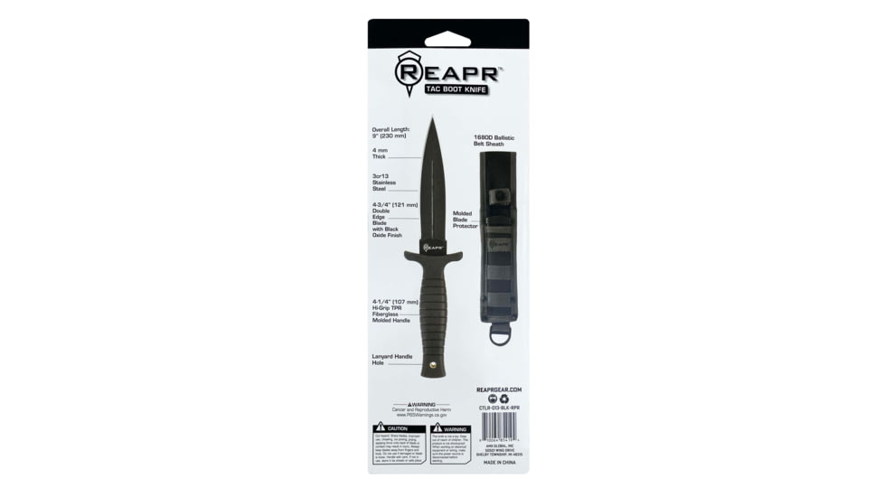 Reapr Tac Boot Fixed Blade Knife CTLR-013-BLK-RPR — CampSaver