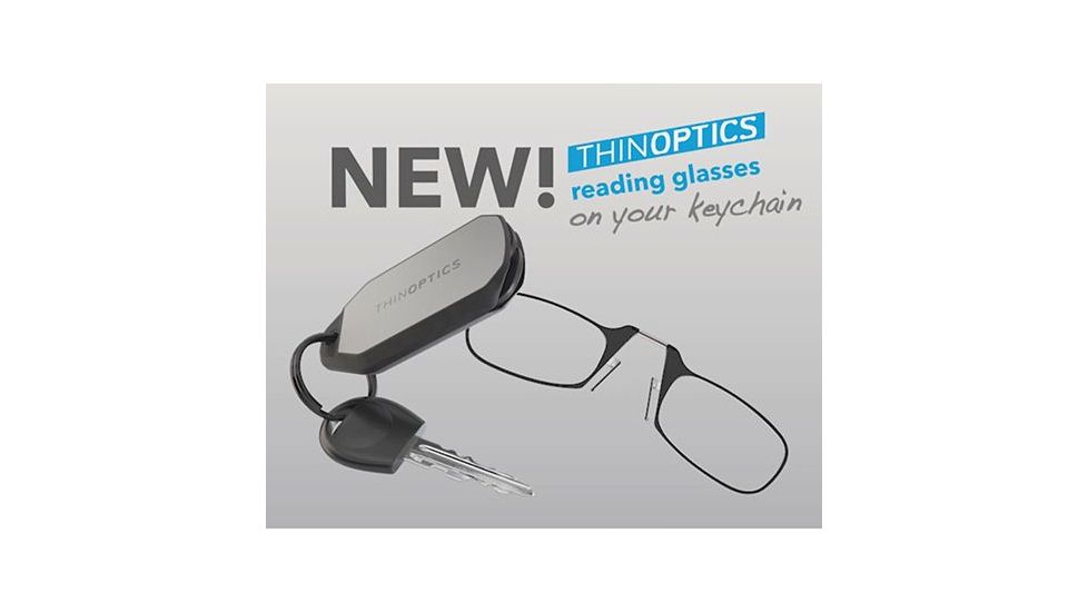 ThinOptics Keychain Case w/ Readers, +2.0, Clear — CampSaver