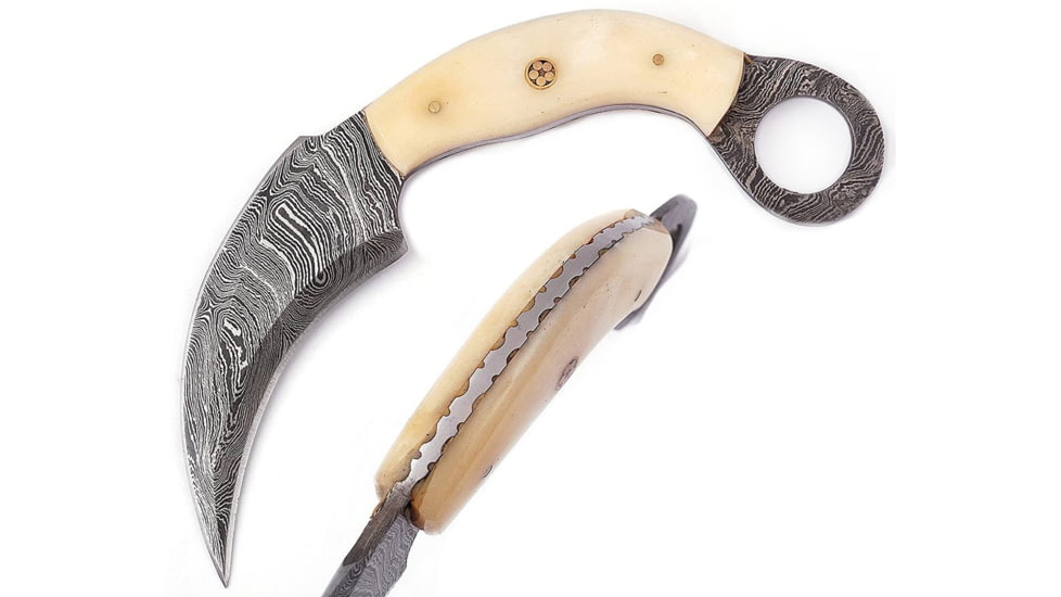Titan Damascus Series Karambit Hunting Knife, 8.2in — CampSaver