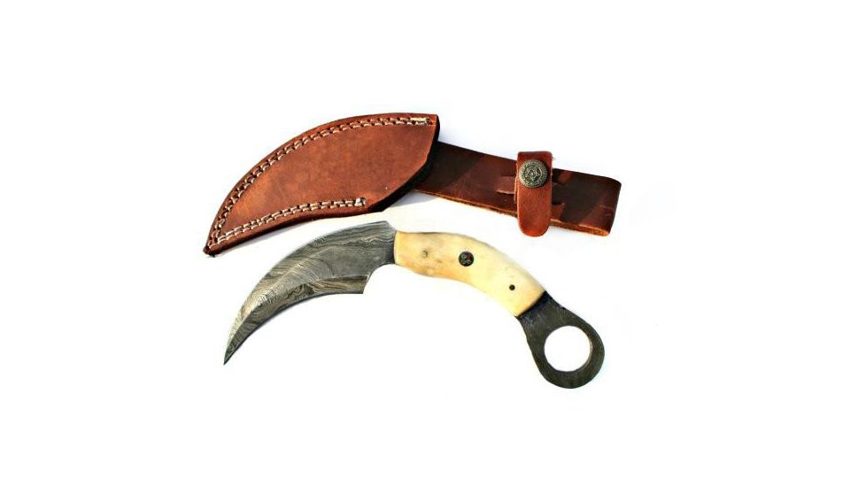 Titan Damascus Series Karambit Hunting Knife, 8.2in — CampSaver