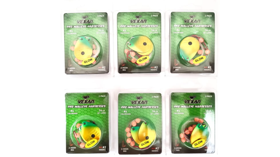 Vexan Fire Ant Six 2-Packs Glow Walleye Crawler Harnes , 55% Off ...