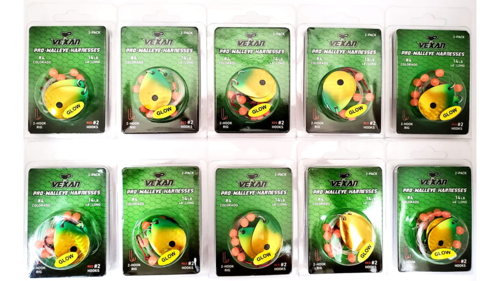 Vexan Fire Ant Ten 2-Packs Glow Walleye Crawler Harnes , 55% Off ...