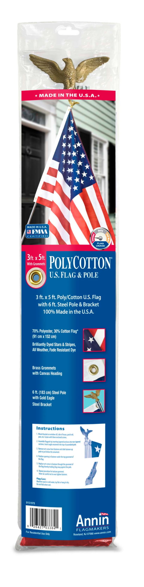 Annin Flags US Polycotton Flag Set With Pole , Up to 20% Off — CampSaver