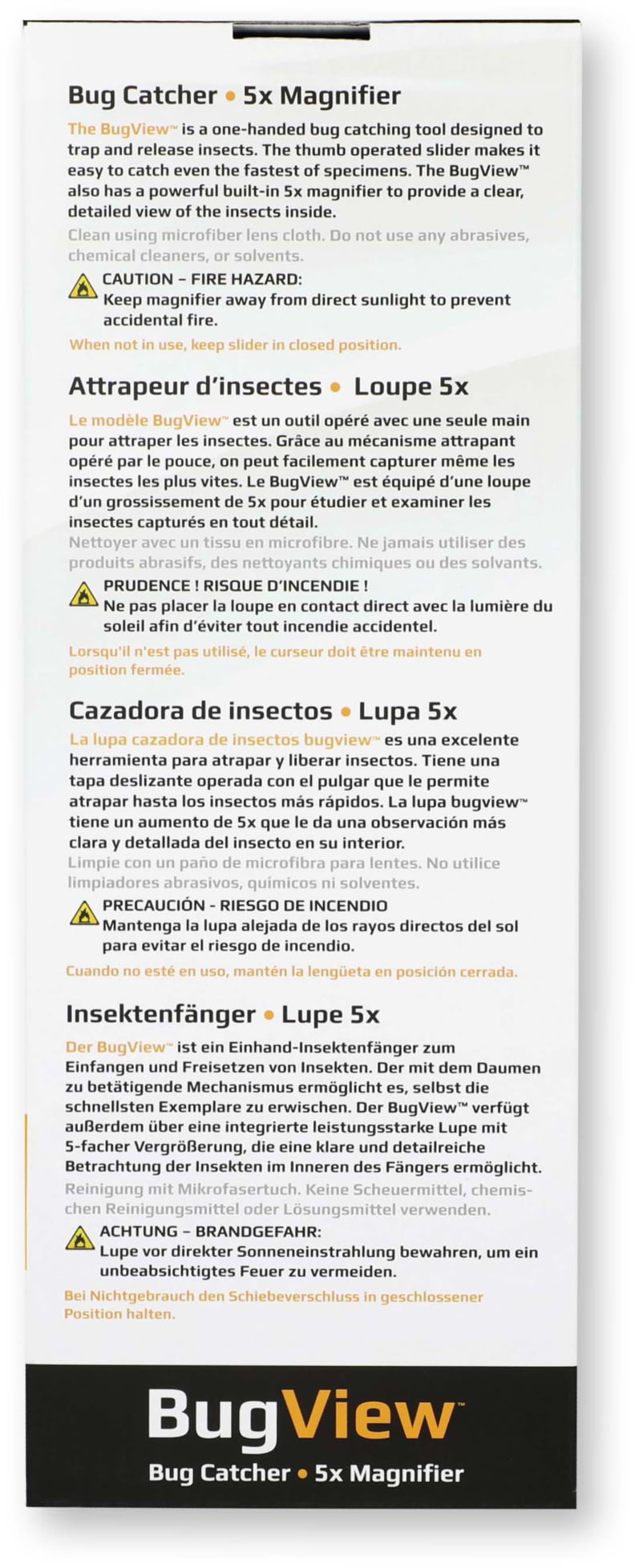 Carson BugView One Hand Bug Catcher with 5x Magnifier Outdoor Green HU ...