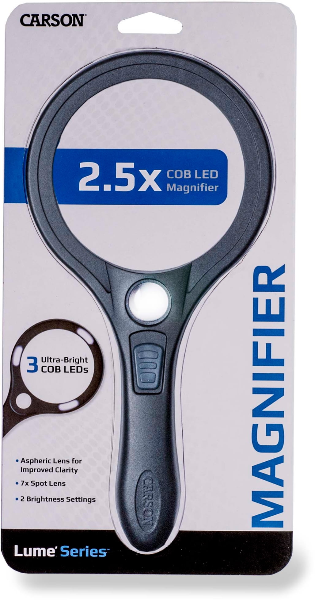 Carson Lume Series 2.5x Aspheric COB LED Magnifier w/7x Spot Lens AS-90 ...