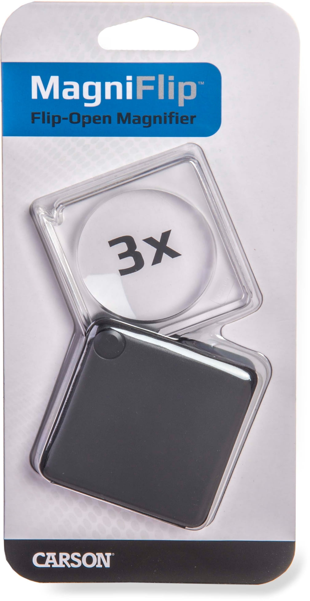 Carson MagniFlip 3x Flip-Open Pocket Magnifier Loupe with Built-in Case ...