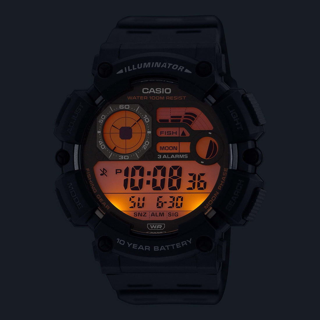 Casio Outdoor Fishing Timer Digital Watch w/Dual Time, Moon Graph ...