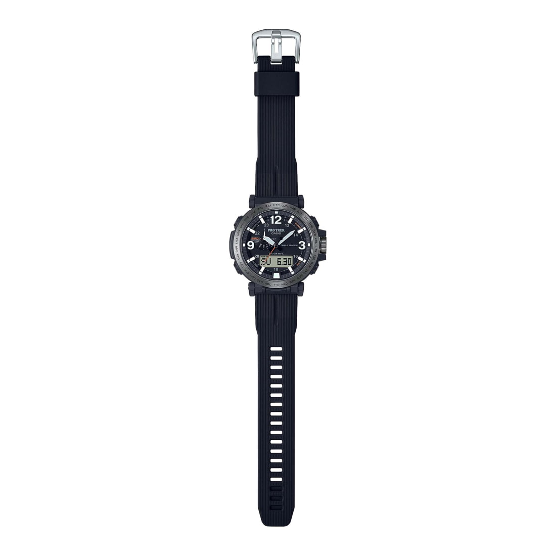 Casio Outdoor Pro Trek Solar Powered Triple Sensor Word Time Watch w ...