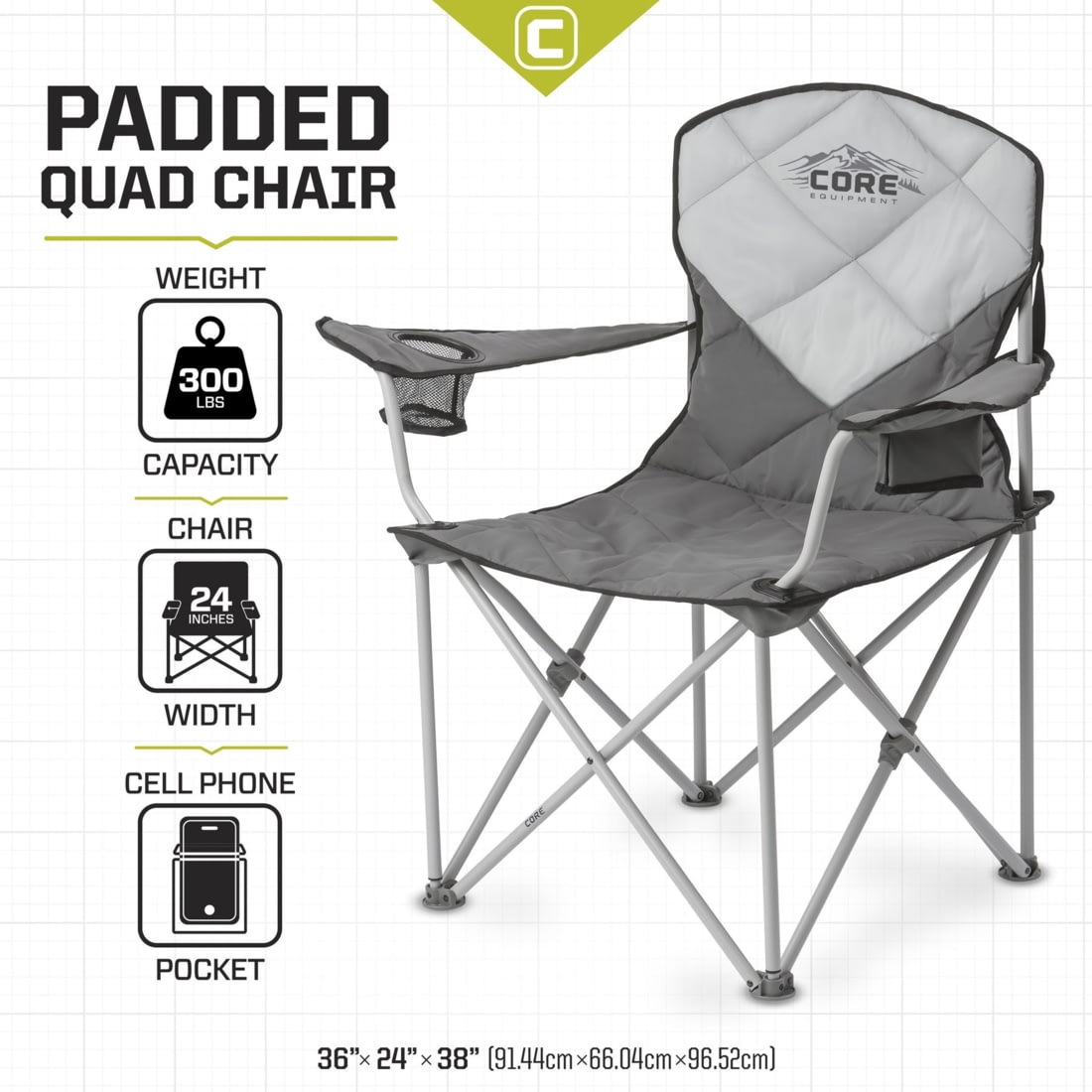 Core Equipment Padded Quad Chair — CampSaver