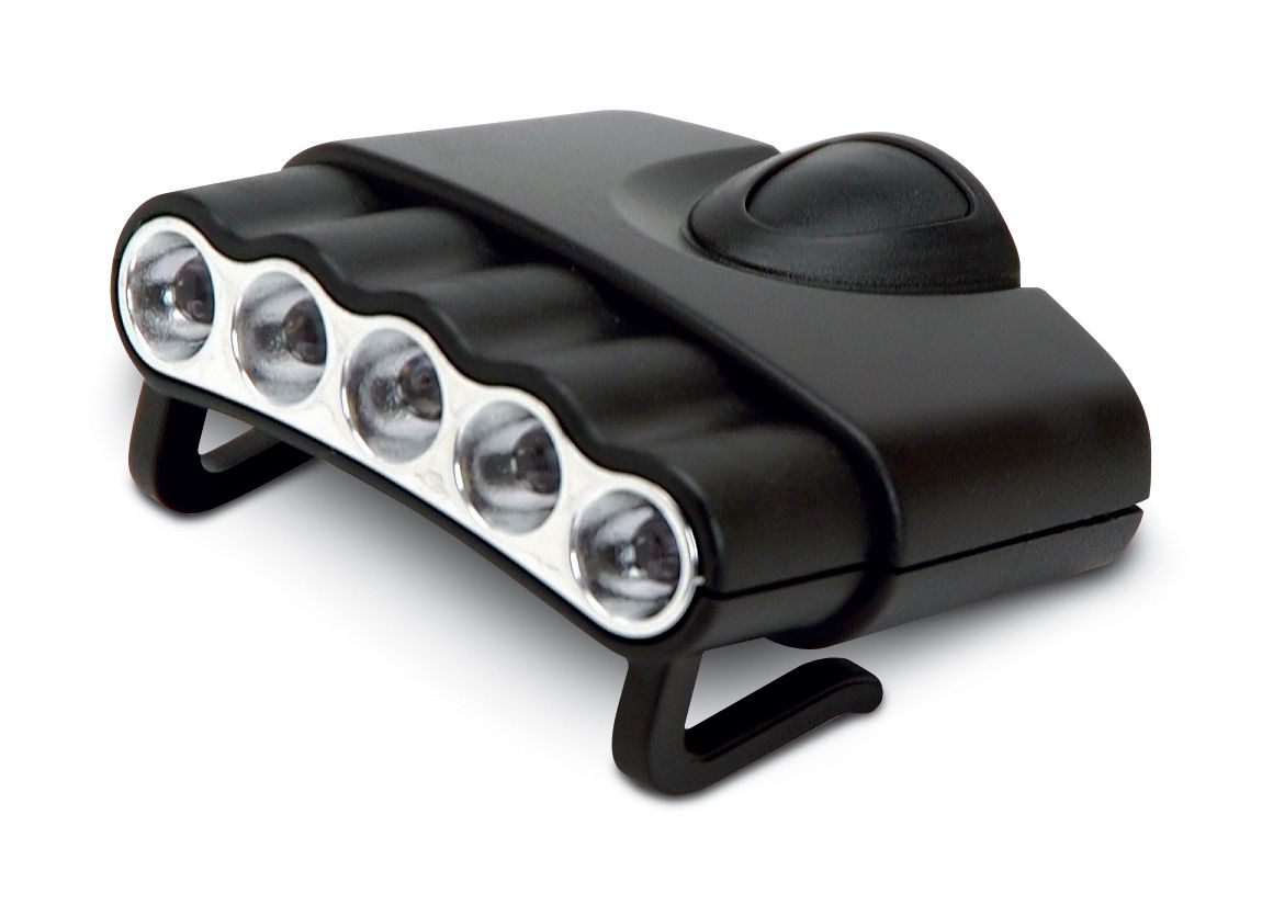 Cyclops Orion 5 Hat Clip Light w/5 Clear LED Lights, Black — CampSaver