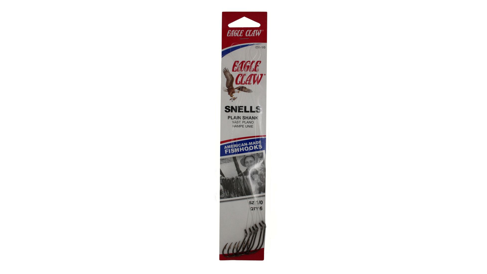 Eagle Claw Plain Shank Snelled Hook, Offset, Down Eye, Medium Wire, 7in ...