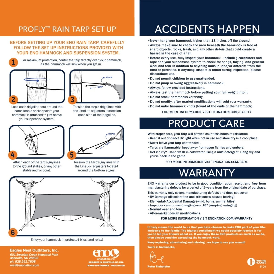 Eno Dryfly Rain Tarp DF001 with Free S&H — CampSaver