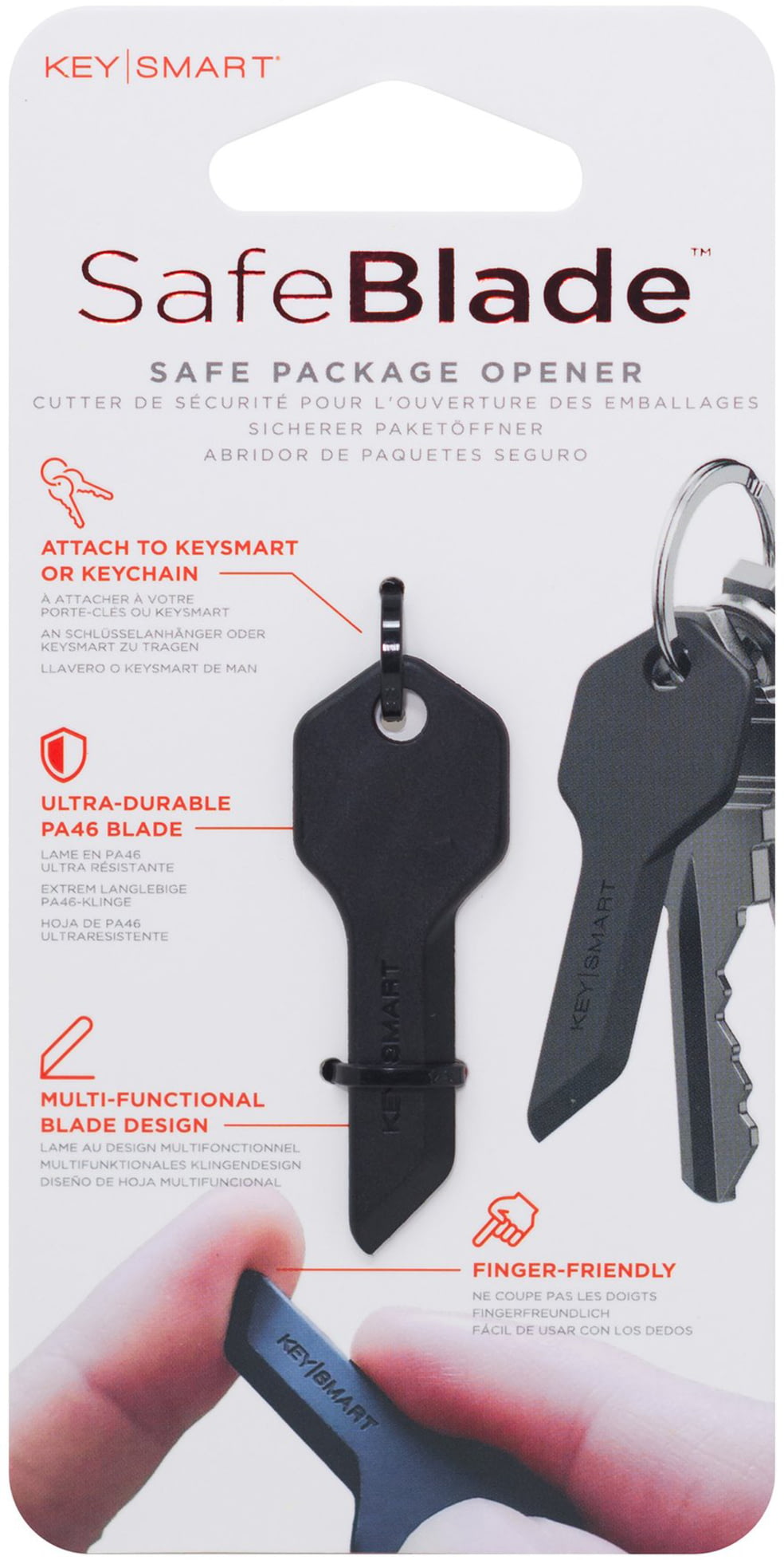 KeySmart SafeBlade Finger, Friendly Keychain Box Cutter KS820-BLK , 40% ...