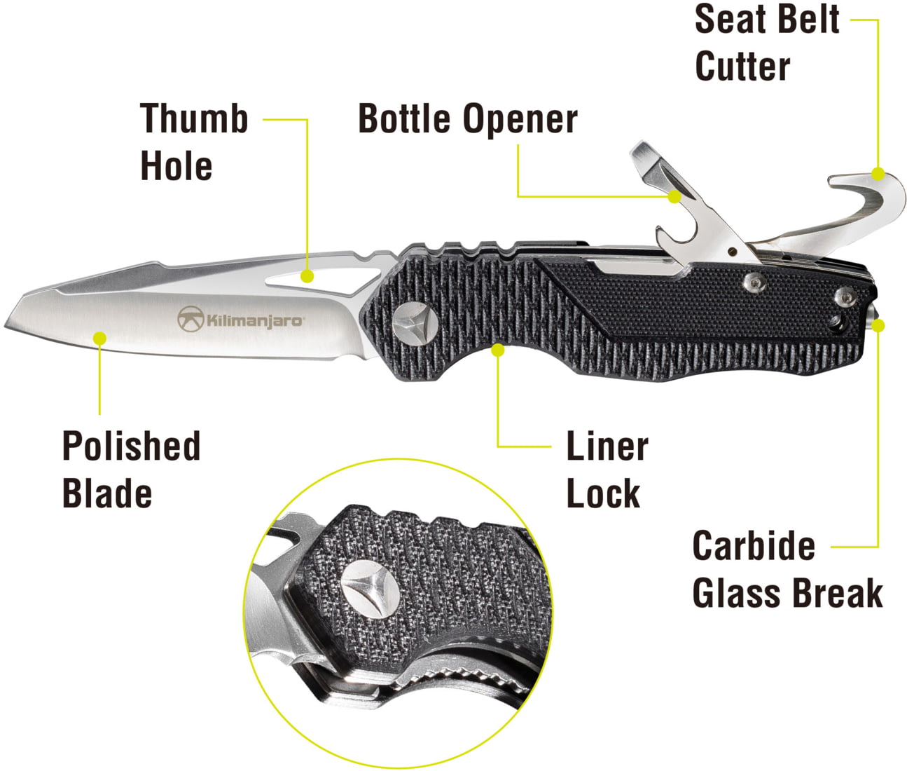 Kilimanjaro Gear Vello Folding Knife/Multi Tool, 3.7in — CampSaver