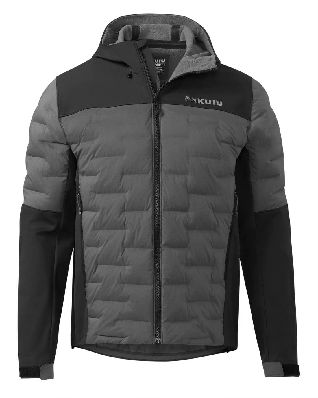 KUIU Axis Thermal Hybrid Hooded Hunting Jacket Black-Gunmetal in Black ...