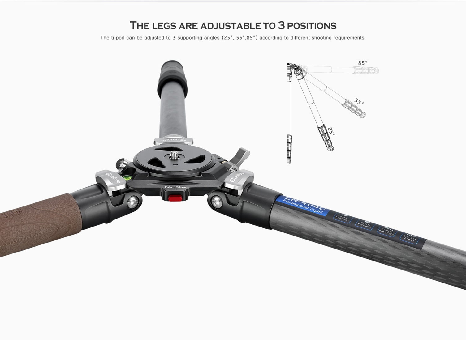 Leofoto LN-364C Heavy Duty Tripod w/ 75mm Bowl/Platform & Bag - Ball ...