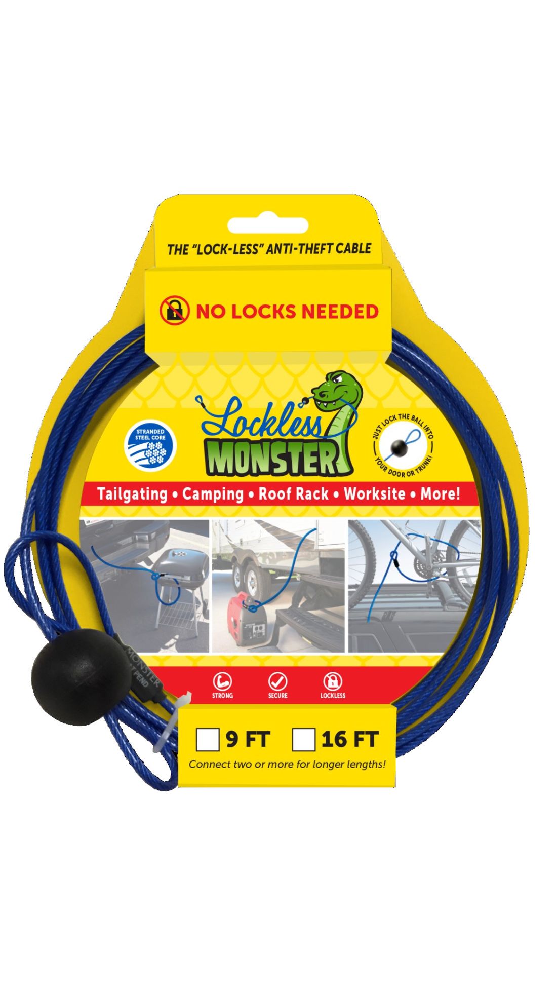 Lockless Monster Anti-Theft Cable — CampSaver