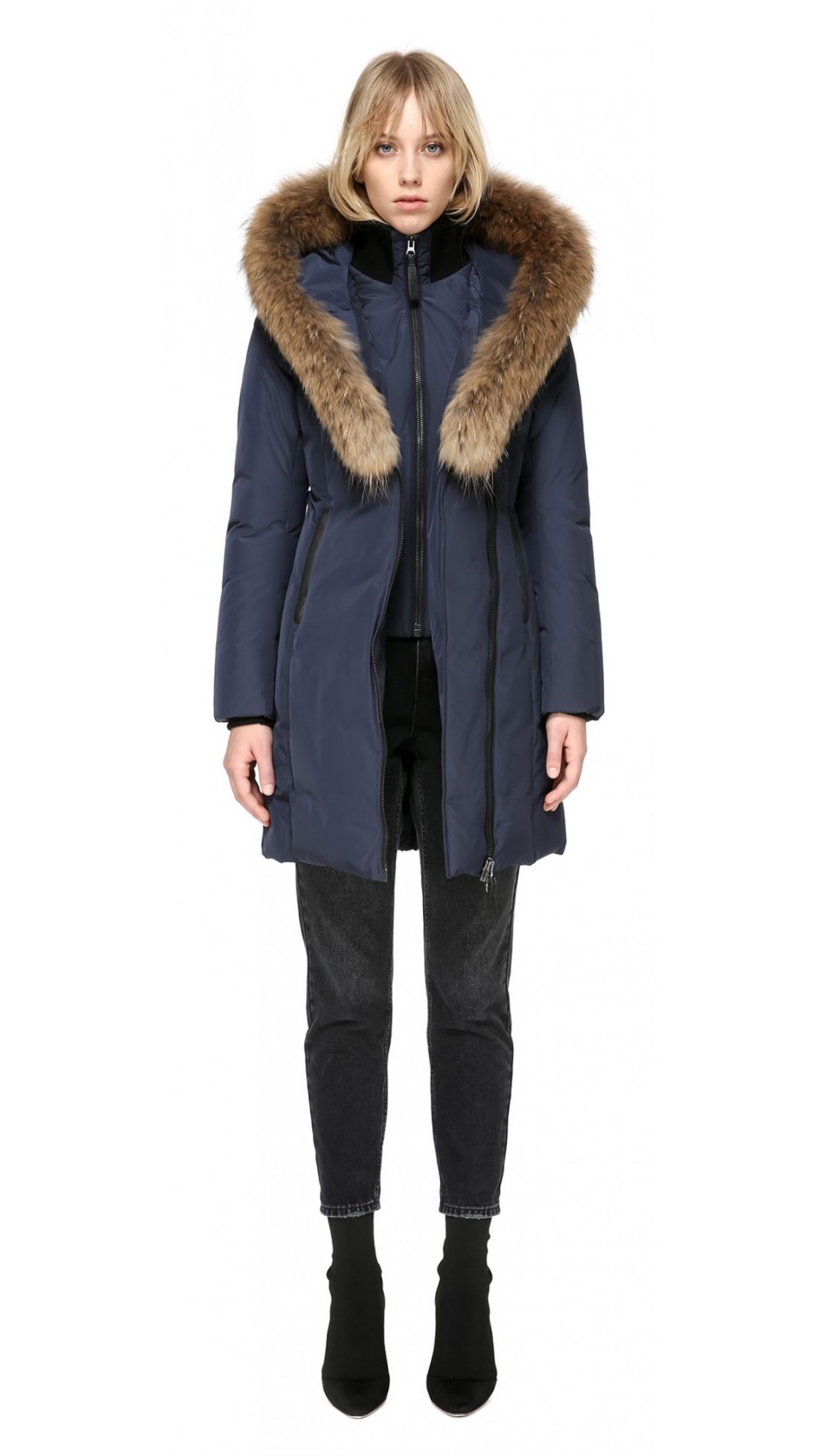 Mackage Kay Mid Length Winter Down Coat With Fur Collar - Women's ...