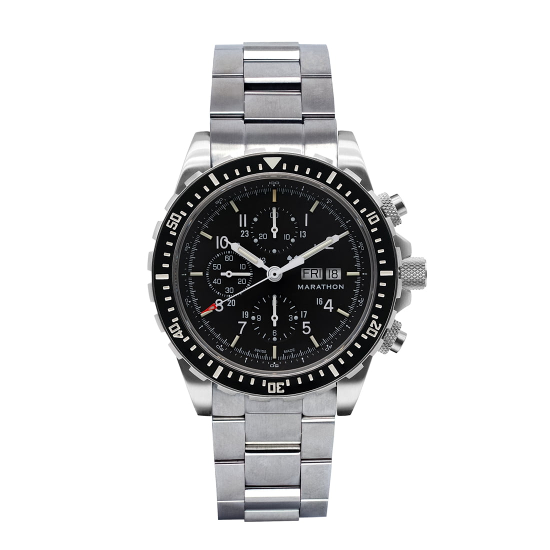 Marathon 46 mm Jumbo Diver/Pilot's Automatic Chronograph w/Stainless ...