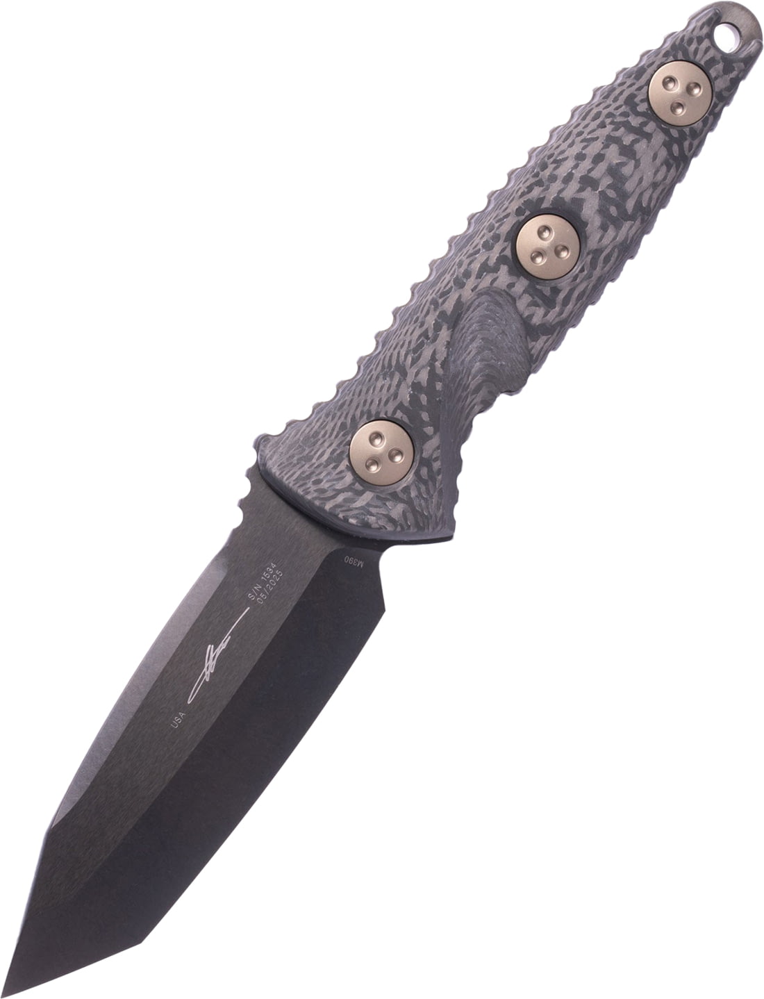 Microtech Socom Alpha Mini T/E Black DLC Carbon Fiber Signature Series ...