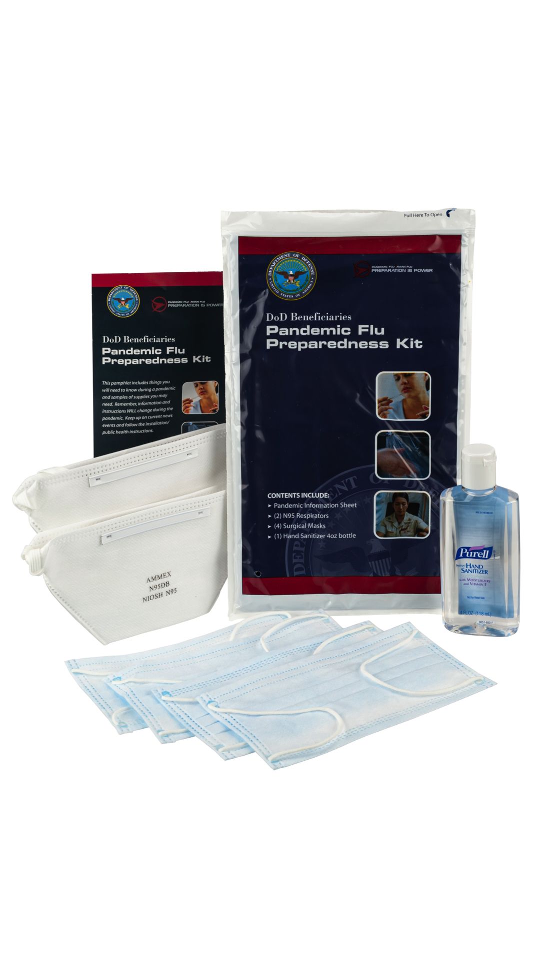 Military Surplus DoD 6-mask kit (2 N95 Respirators + 4 Surgical Masks ...