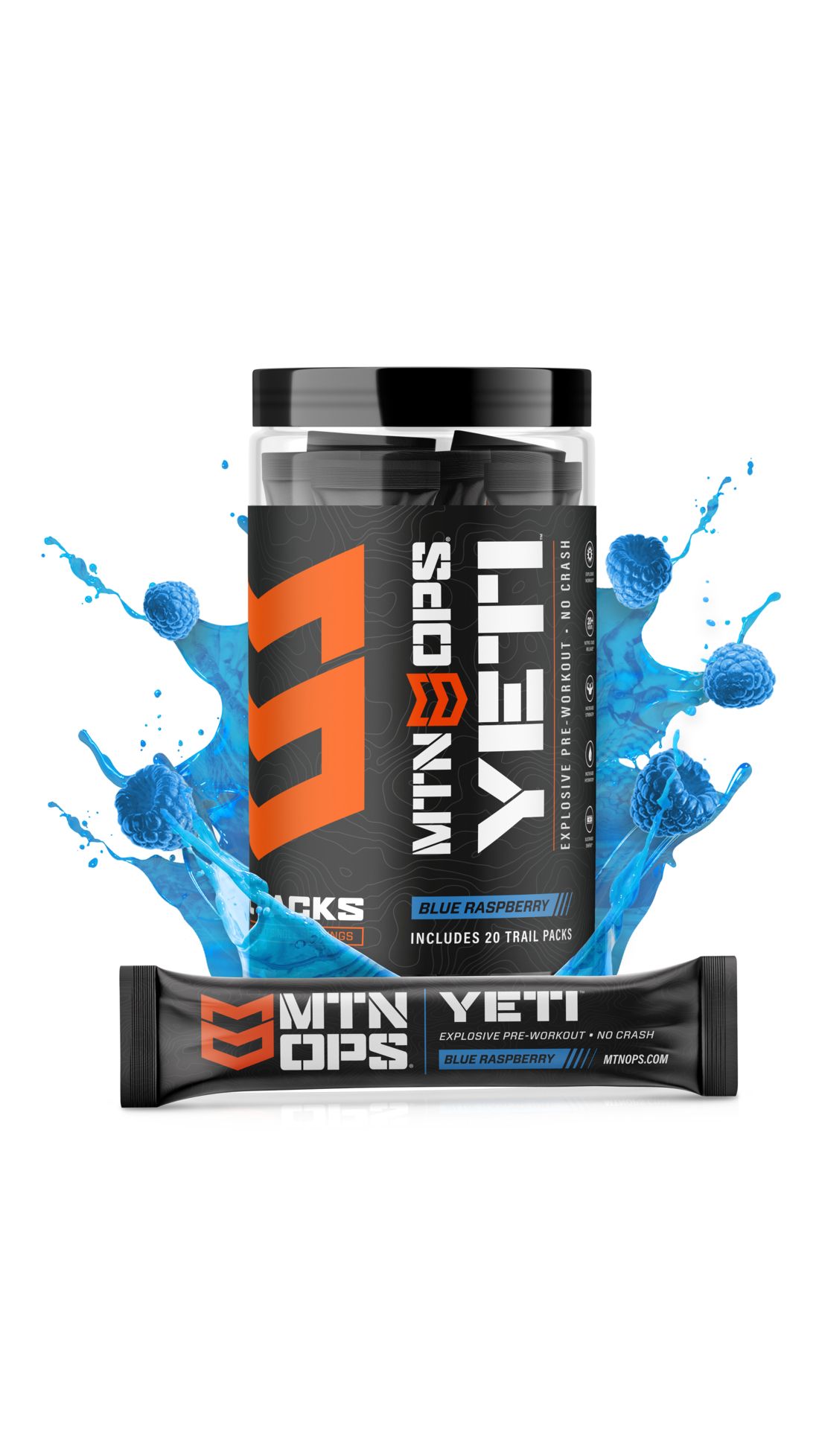 MTN OPS Yeti Monster Pre-workout Powder Energy Drink, 20 Trail Pack ...