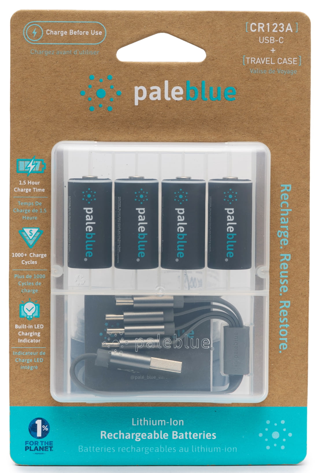 Pale Blue Earth CR123 Rechargeable Lithium Ion Batteries — CampSaver