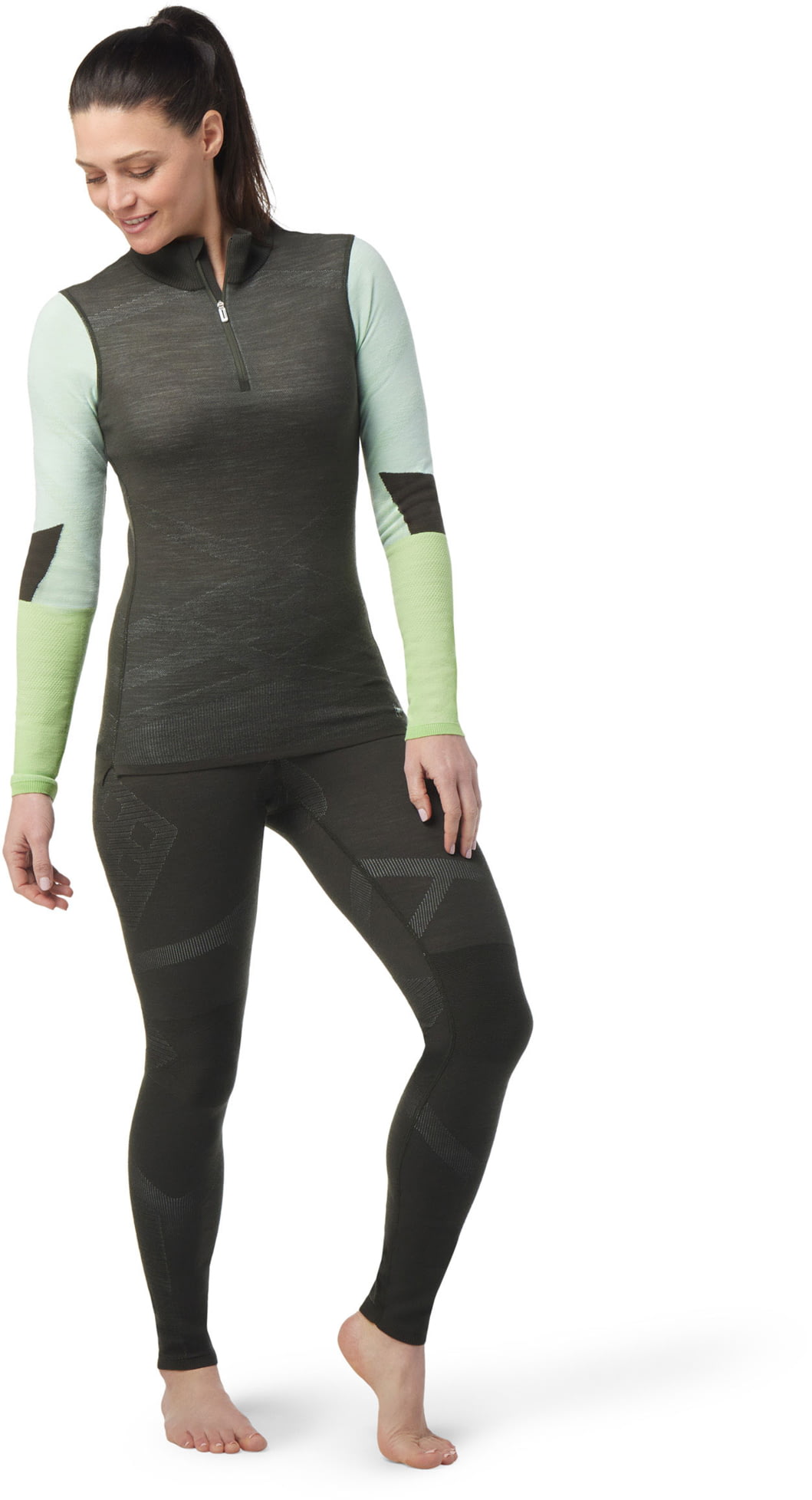 Smartwool Intraknit Thermal Merino Base Layer Colorblock 1/4 Zip ...