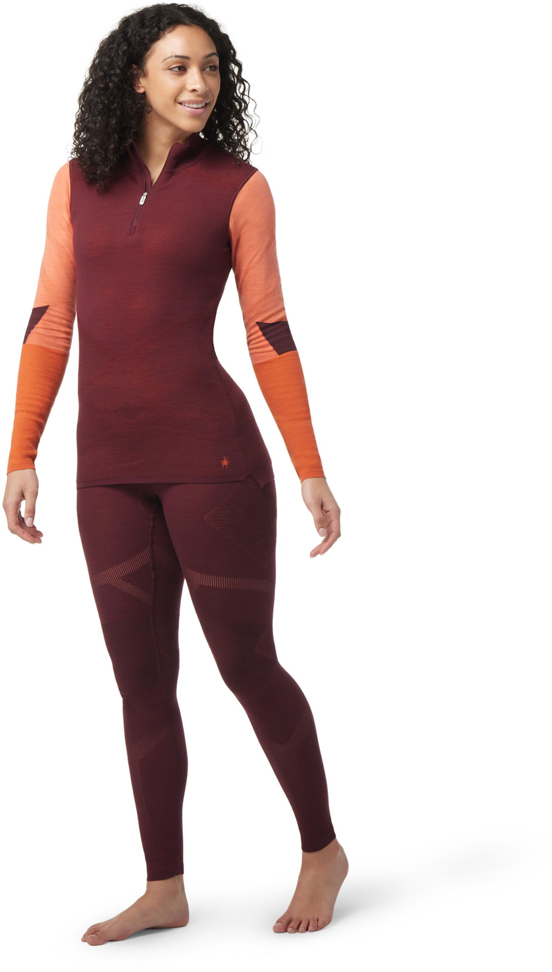 Smartwool Intraknit Thermal Merino Base Layer Colorblock 1/4 Zip ...