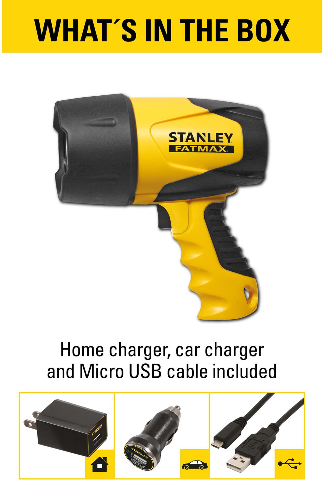 Stanley Fatmax Waterproof LED Rechargeable Spotlight — CampSaver