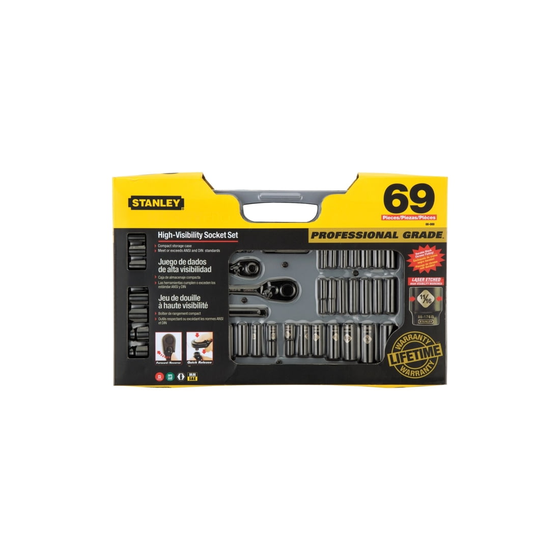 Stanley Tools 69-Piece Black Chrome Mechanics Tool Set — CampSaver