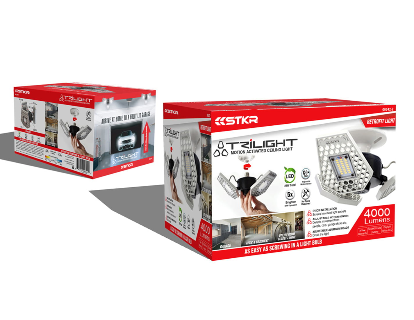 STKR Concepts Trilight Motion Activated Garage/Work Lights — CampSaver